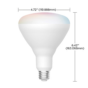 Satco S11284 Starfish WiFi-Control BR40 LED Color-Changing and Tunable White Smart Light Bulb, 12 Watts, 2700K-5000K
