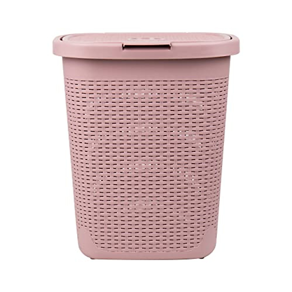 Mind Reader Basket Laundry Hamper with Cutout Handles, Washing Bin, Dirty Clothes Storage, Bathroom, Bedroom, Closet, 50 Liter, Pink - 50HAMP-PNK