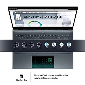 ASUS ZenBook 15 Ultra-Slim Laptop, 15”FHD Touch Display, Intel Core i7-10750H, GeForce GTX 1650 Ti, 16GB RAM, 1TB SSD, Innovative ScreenPad 2.0, Thunderbolt 3, Windows 10 Pro, Pine Grey, UX535LI-XH77T