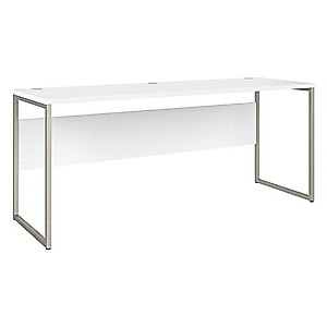 Bush Business Furniture Office Table with Open Metal Leg Design and Privacy Panel | Hybrid Large Computer Desk for Home Office | 72Wx24Lx30H