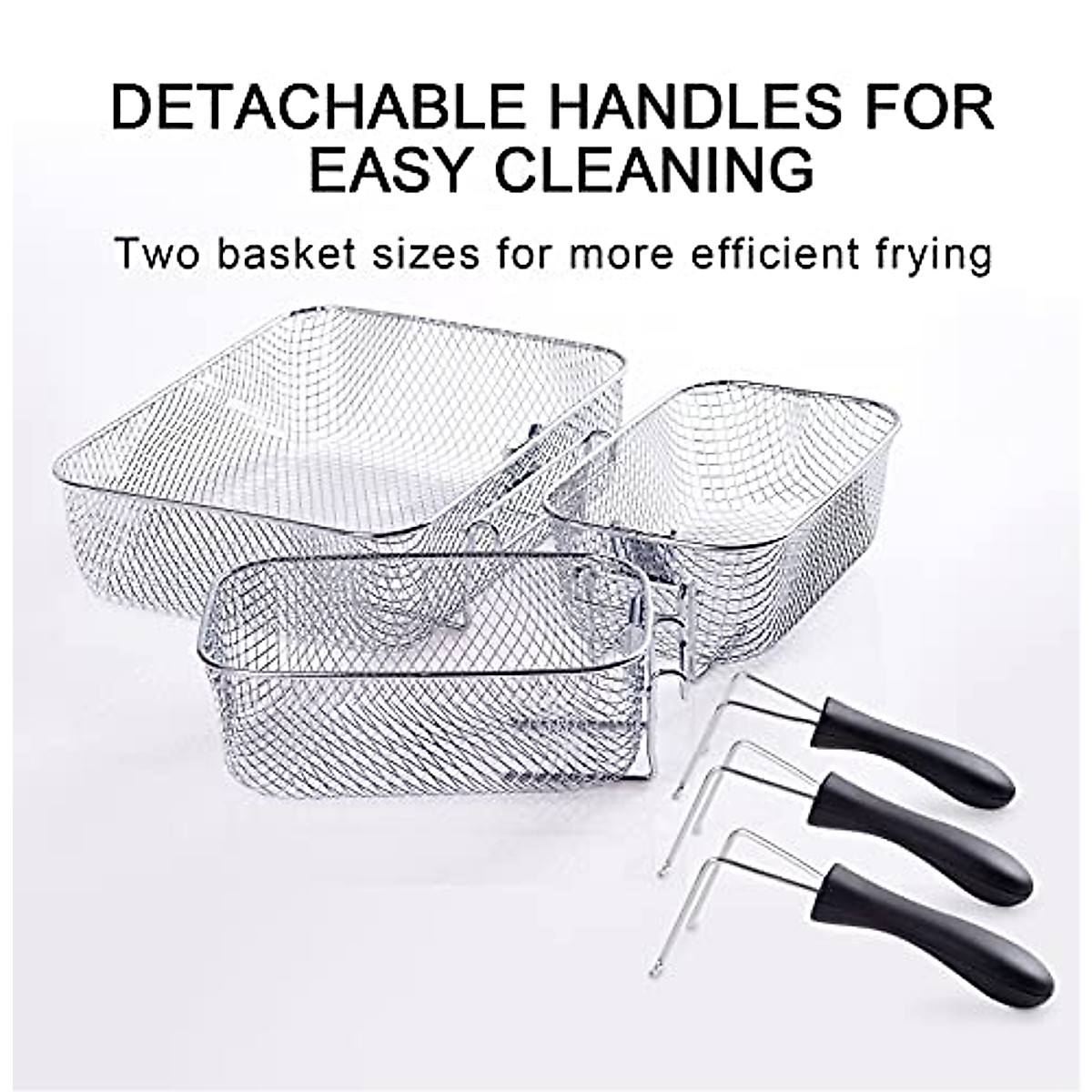 Secura 1700-Watt Stainless-Steel Triple Basket Electric Deep Fryer with Timer Free Extra Odor Filter, 4L/17-Cup