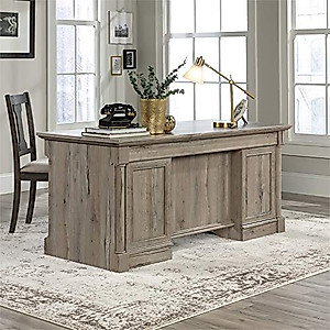 Sauder Palladia Executive Desk, L: 65.12" x W: 29.53" x H: 29.61", Split Oak finish