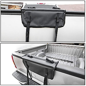 IKON MOTORSPORTS, 22" Pickup Tailgate Pad Compatible With Most Trucks, Black PVC Truck Tailgate Protector Cover Mat w/ 2 Bike Racks