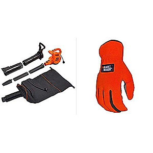 BLACK+DECKER Leaf Blower/Vacuum with Easy-Fit All Purpose Glove (BEBL7000 & BD505L)