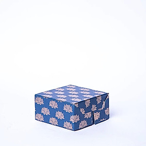 Lotus Printed Colorful Paper Sweet Boxes for Indian sweets, Cookies, Goodies, Mithai, Candy, Gift boxes Handmade Bulk Mithai box, Favor boxes for wedding, Pooja, 2.95x2.95x1.37 Inch (Pack of 8)