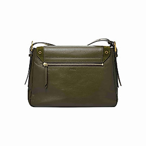 Fossil Women's Harper Eco-Leather Large Flap Crossbody Purse Handbag, Green Moss (Model: ZB1569376)
