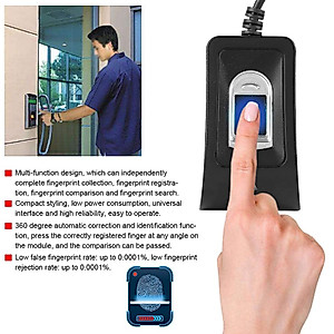 Eatbuy Fingerprint Reader, Compact USB Fingerprint Reader Scanner Reliable Biometric Access Control Attendance System
