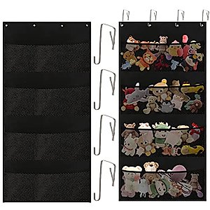 Over the Door Stuffed Animal Net, Stuff Animal Storage Ideas Hanging Stuffed Animal Storage Toys Hammock for Stuffed Animals, Kids Room Organizers and Storage for Plush Toys, Baby Supplies