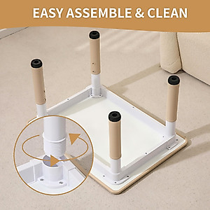 Hulaibit Toddler Table and Chairs, Kids Table and 4 Chairs Set with Graffiti Desktop, Height-Adjustable Kids Study Table for Boys and Girls Aged 3-8, Max 300lbs