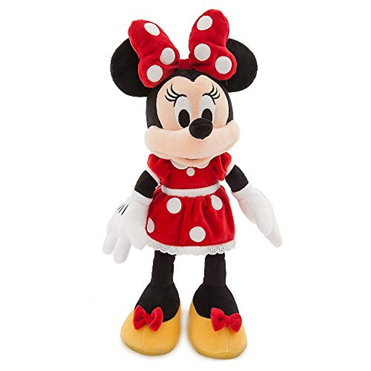 Disney Store Official Minnie Mouse Plush (Red), Mickey and Friends, Medium, 18 Inches, Iconic Cuddly Toy Character with Embroidered Features and Bow, Perfect Present for Kids, Suitable for All Ages 0+