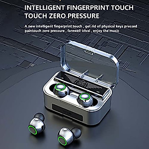 Wireless Bluetooth 5.3 Headphones,IPX7 Waterproof Low-Power Noise Cancellation Binaural Stereo HD Sound Quality,Built-in Microphone Breathing Light Sports Headphones with Charging Case,for iOS Android