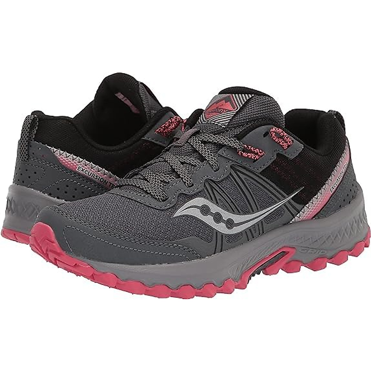 Saucony Women's Excursion TR14 Running Shoe, Charcoal/Coral, 8.5 W US