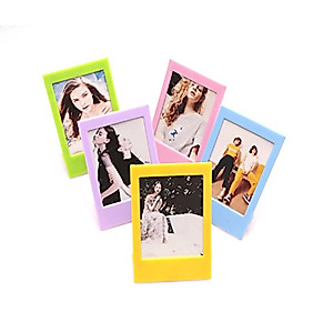 Fujifilm Instax Mini Five Pack Instant Film Photo Frames,Hellohelio 5 Colorful 3 Inch Borders, Set of 5