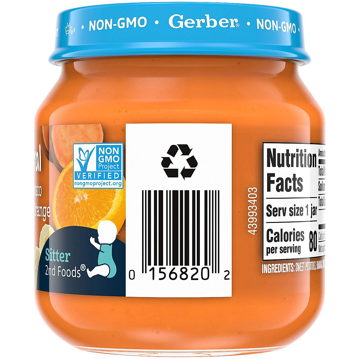 Gerber Purees 2nd Foods Natural Sweet Potato Banana Orange, 4 Oz (Pack Of 10)