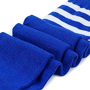 Dxhycc 3 Pairs Kids Soccer Socks Stripes Knee High Tube Socks School Cotton Uniform Sports Socks for Toddler Girls and Boys