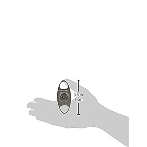 Alaska Bear® Cigar Cutter Stainless Steel Guillotine Double Cut Blade in Black Gift Pouch