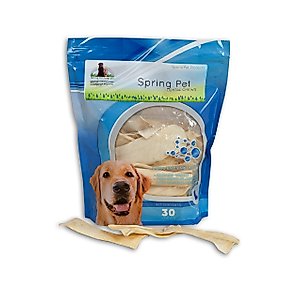 Spring Pet Dual Enzyme Action Beef Hide Dental Chews (Large) for Dogs Weighing 25 to 50 Pounds 30 Count