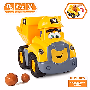 CAT Construction Toys, Buddies Preschool Dump Truck, Junior Crew, Interactive, Moving, Lights & Sounds, For Ages 2 and Older