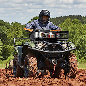 ORCISH Heavy Duty ATV Front Cargo Basket, 17" W x 36" L x 6" H Racks and Baskets with Steel Mesh Surface, Include Mounting Kit, ATV Storage Cargo Box Attachments for Luggage Carrier