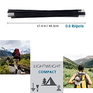 BRILLIANCE4U Tent Poles Replacement 0.33”/8.5mm, Fits both Female and Male Ends, Lightweight Tent Pole Repair Kit, 7001 Aluminum Alloy Tent Rod，14ft 7in 1 Pole Pack