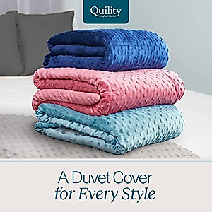 Quility Weighted Blanket for Adults - 20 LB Queen Size Heavy Blanket for Cooling & Heating - 100% Cotton Big Blanket w/Glass Beads, Machine Washable Blankets - 60"x80", Navy