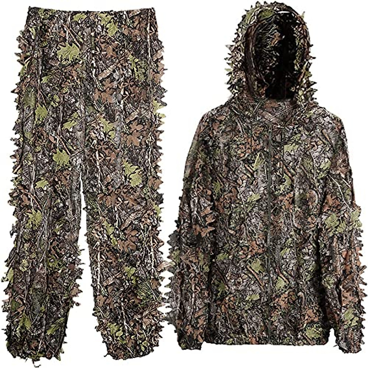 Anyoupin Ghillie Suit, Camo Suit Woodland Camouflage Clothing Military Clothes and Pants for Hunting,Shooting, Airsoft, Wildlife Photography or Halloween