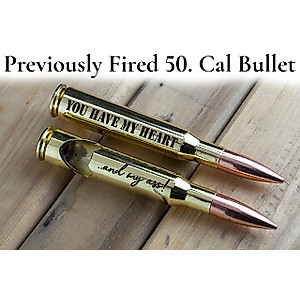 Funny Anniversary/Birthday Gifts for Boyfriend I Husband Birthday Gift - "You have my Heart and my As!" - 50 Cal Bottle Opener I Cute Couples Anniversary for Boyfriend from Girlfriend