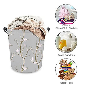 Cherry Blossom Flower Large Laundry Hamper Foldable Laundry Basket Durable Storage Basket Toy Organizer