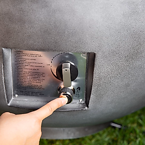 Barton Propane Gas Fire Pit Table Concrete w/PVC Cover & Lava Rocks 40,000 BTU 27.5" Outdoor Patio Garden Firepit Heater Backyard