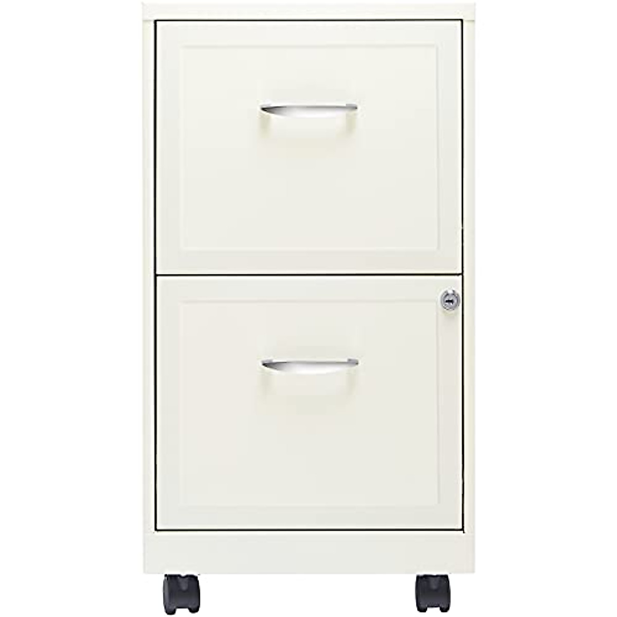 Space Solutions 18" 2 Drawer Mobile Smart Vertical File Cabinet Pearl White
