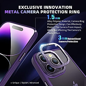 Dadanism iPhone 14 Pro Max Case - Military Grade Drop Protection, Skin-Friendly Matte-Coated Back, Advanced Camera Protection Ring, Anti-Scratch Anti-Fingerprint, Purple