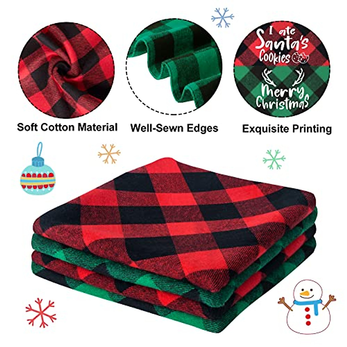 Roberly 2 Pack Christmas Dog Bandanas Plaid Reversible Triangle Bibs Christmas Scarf Accessories Costumes for Small Medium Large Dogs Cats Pets Animals
