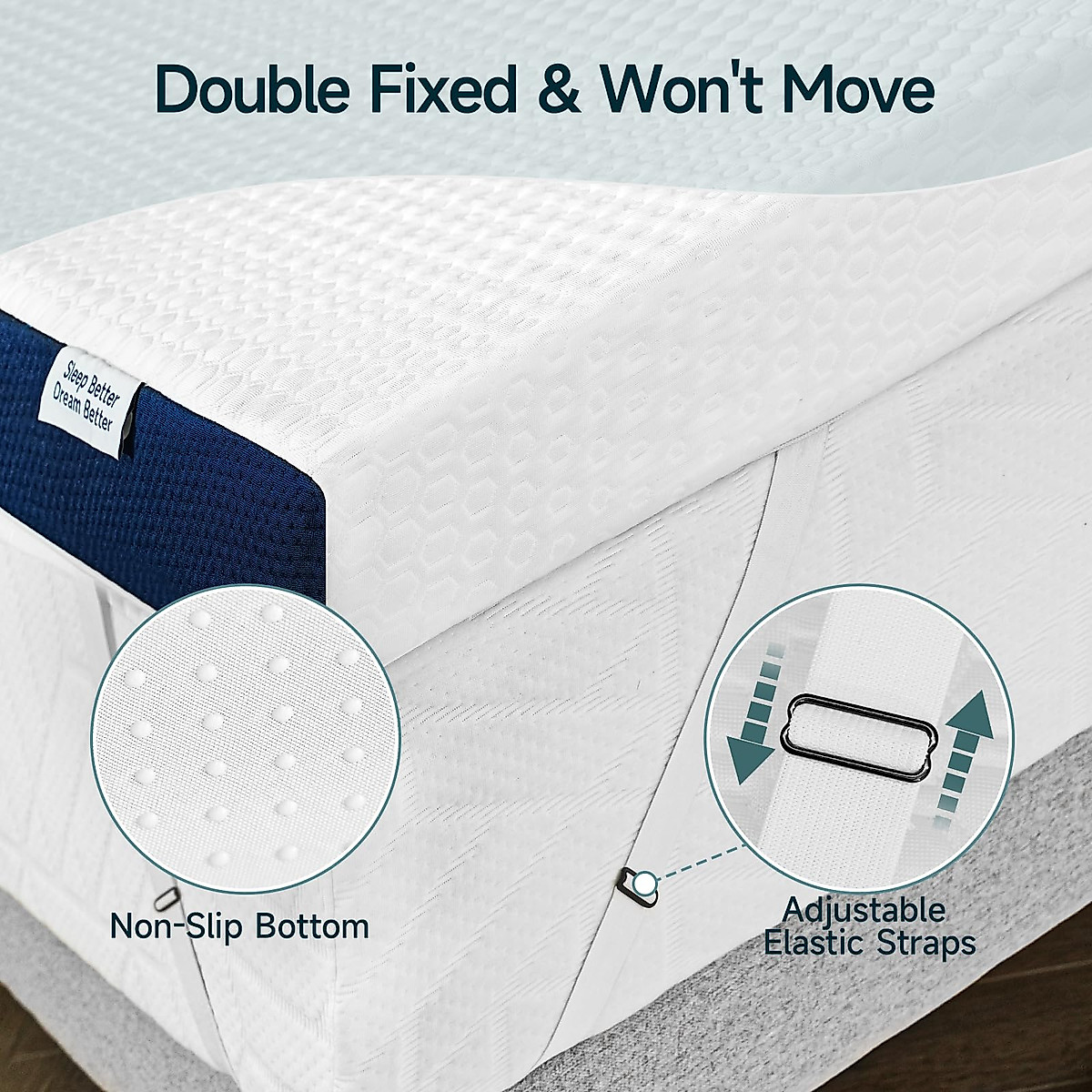 4 Inch Queen Size Gel Memory Foam Mattress Topper with Ice Silk Touch Cover, High-Density Bamboo Charcoal Foam Mattress Bed Topper, Washable Cover Pressure Relief, Soft Firmness CertiPUR-US Certified