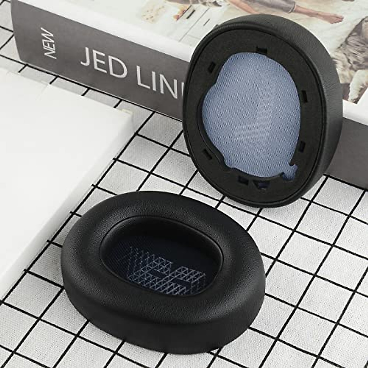 Geekria QuickFit Replacement Ear Pads for JBL Live 650 BTNC, Lifestyle E65BTNC, Duet NC, Live 660 NC Headphones Ear Cushions, Headset Earpads, Ear Cups Cover Repair Parts (Black)