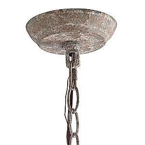 LNC French Country Chandeliers Wood 6 Lights Rust Arms for Dining, Bedroom, Living Room and Bathroom, Brown