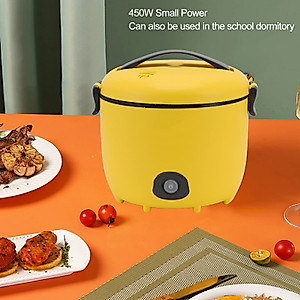 3 Cups Small Rice Cookers, 2L Portable Mini Rice Cooker for 2-3 People, Tiny Electric Grain Cooker for Home Dormitory,Yellow (US)