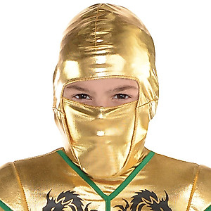 amscan Fighter Ninja Party Costume Kit - Child Medium (8-10), Gold - 1 Set