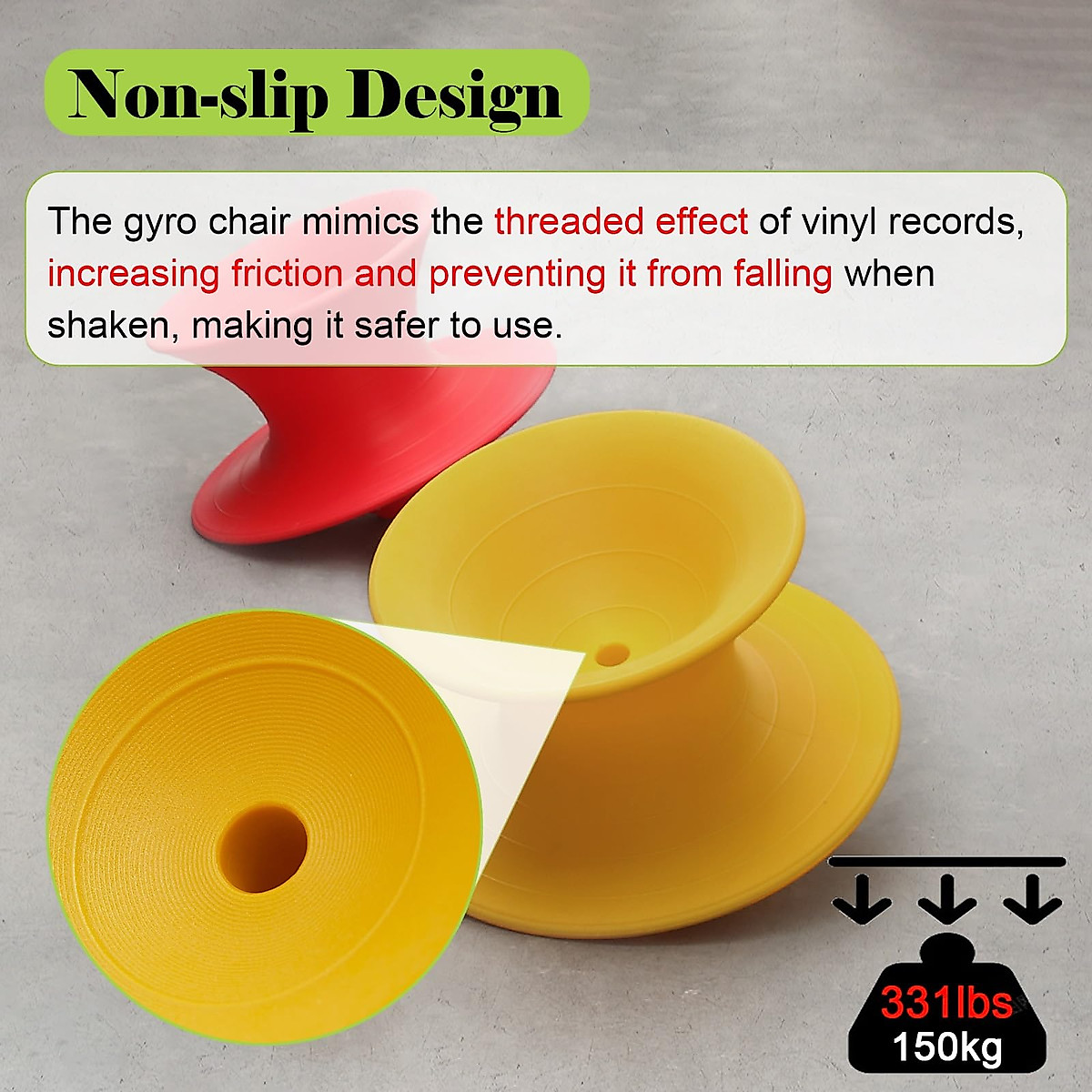 CHZDPP Kids Sensory Swivel Chair with Non-slip Pattern, 360° Swivel Small Gyro Chair for Playground/Kindergarten/Mall, Sports Toys for Boys & Girls Ages 2 to 5(Orange)