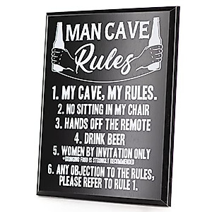 Man Cave Decor - Man Cave Rules sign - Gifts for men who have everything