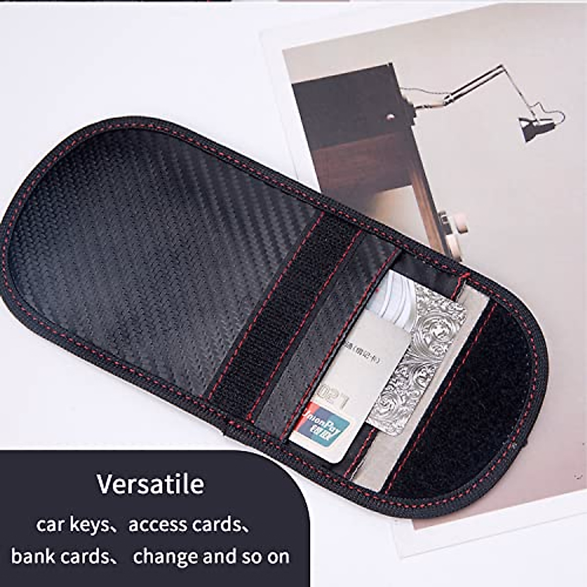 Arbootjin Faraday Bag,Faraday Key Fob Protector Faraday Cage Faraday Pouch - Car Key Signal Blocking,Anti-Theft Pouch,Anti-Hacking Case Blocker (Black)