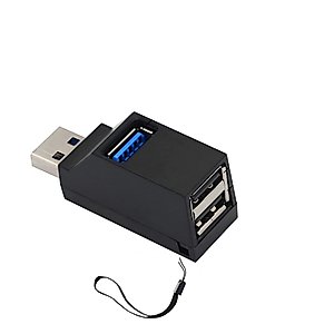 SHANFEILU USB Hub 90 Degree Splitter 3 Port USB 3.0 Adapter Portable Powered Data USB Hub High Speed Transfer for PC Laptop USB Flash Drives Black