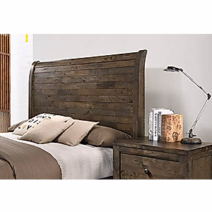 Roundhill Furniture Pavita Sleigh, Queen, Classic Gray