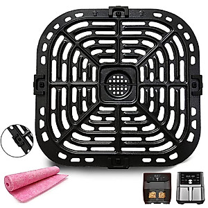 Air Fryer Crisper Plate Tray Rack for Instants Vortex Plus 6QT, 5.7QT Air Fryers, Premium Air Fryer Grill Pan Grate Insert Grid with Rubber Pieces for Gourmia GAF685 6 Quart Air Fryer