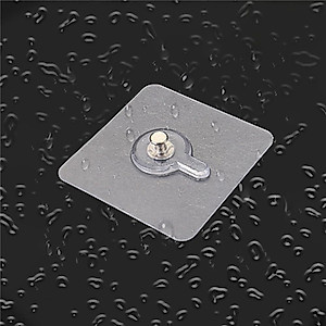 CTFRQC Adhesive Hooks for Wall(13lb Max), Wall Hangers Without Nails for Photos Frames, Utility Waterproof and Oil Resistant Hooks for Decorations and Bathroom Kitchen Racks -8 Pack, Transparent