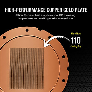 CORSAIR Hydro X Series XC5 RGB PRO CPU Water Block - AMD Socket AM5, AM4 - Copper Cold Plate - More Than 110 Micro-Cooling Fins - 16 Vivid RGB LEDs, Black