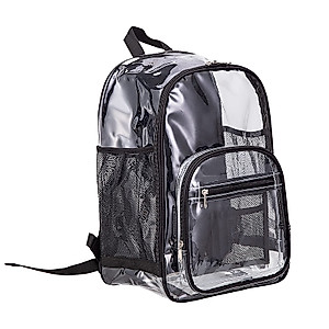 Clear Backpack, Heavy Duty Transparent See Through Bag, Waterproof Rucksack for Women Men Girls Boys to School College Security Travel Hiking Stadium Sports