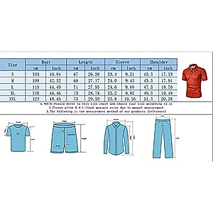 Men's Spring Short Button Print Summer Sleeve Stitching and Casual Men's Blouse Trim Menswear T Shirt (Red, XXL)