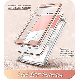 i-Blason Cosmo Glitter Clear Bumper Case for iPhone 8 Plus/iPhone 7 Plus, Marble