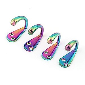NOYIN Vintage Rainbow Wall Hook Hanging Hook Standing Coat Hook,Swivel Hook Clasp Towel hat Hook Decorative Kitchen Hooks Farmhouse Decor 4pcs