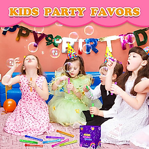 Kids Party Goodie Bag Stocking Stuffer Fillers for Toddlers, 32 Pack Mini Bubble Wand Toys Gifts for Kids, Small Christmas Pinata Birthday Party Favors Supplies, Camping Classroom Prizes Treats